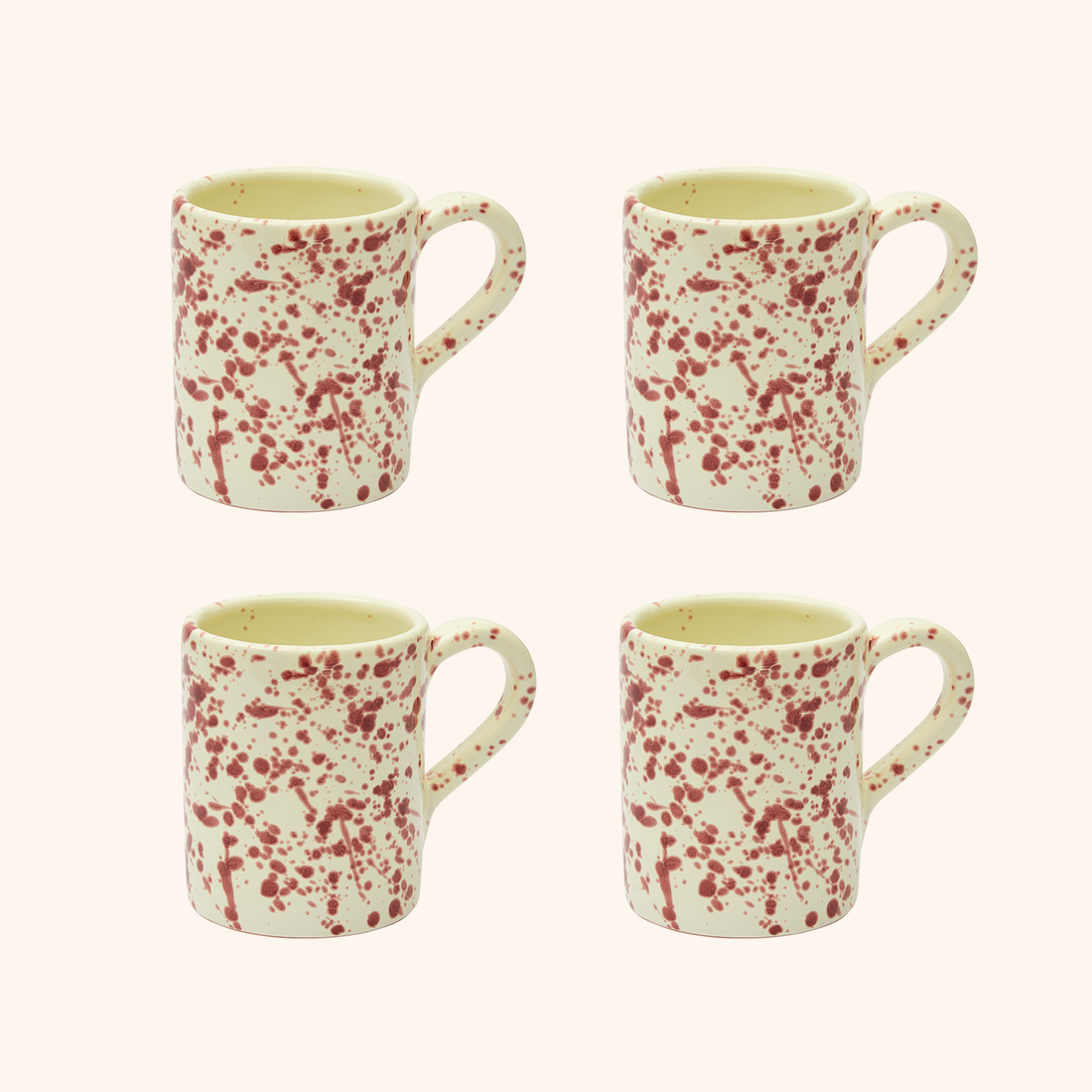 Cranberry Coffee Mug Set - 4 Pieces – Hot Pottery